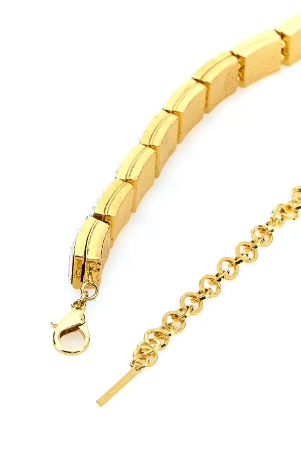 Alessandra Rich Embellished Metal Choker - Gold