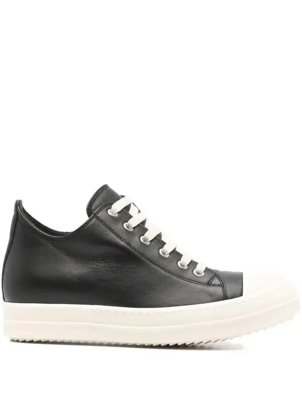 Rick Owens Leather Lace-up Sneakers - Black