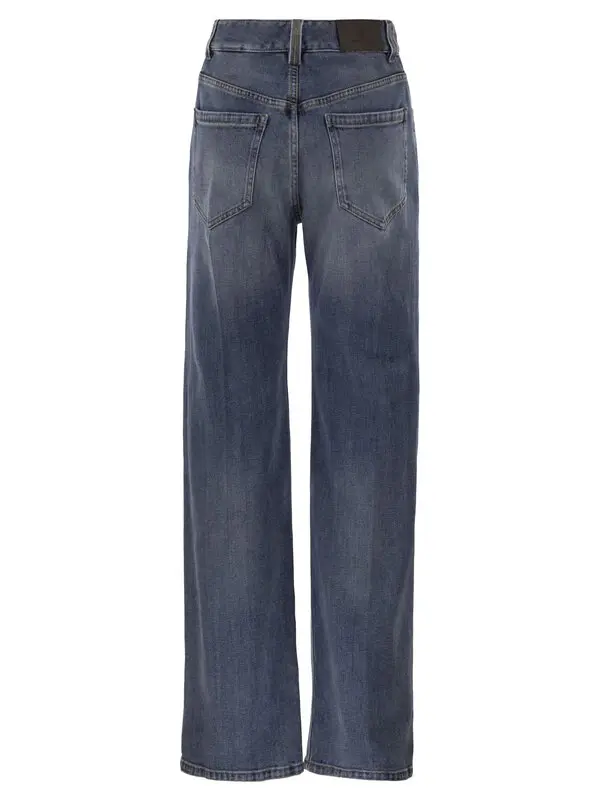 Brunello Cucinelli Wide-leg Stretch Denim Jeans - Multicolor