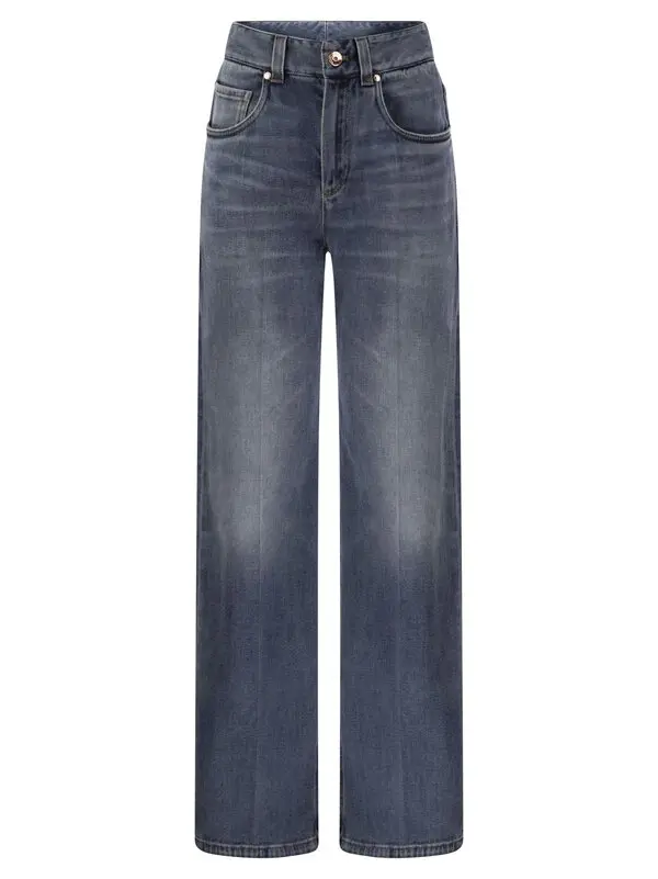 Brunello Cucinelli Wide-leg Stretch Denim Jeans - Multicolor