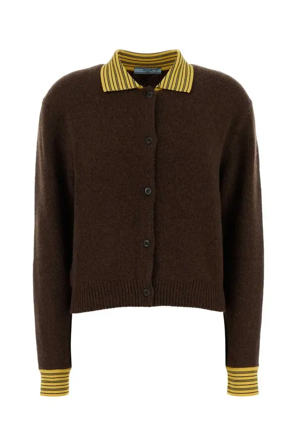 Prada Cashmere Blend Cardigan - Brown