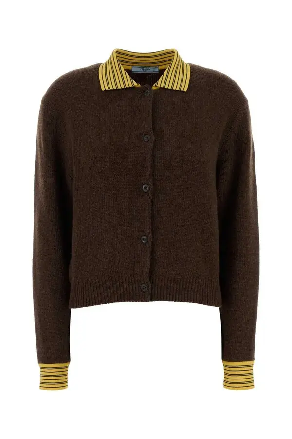 Prada Cashmere Blend Cardigan - Brown