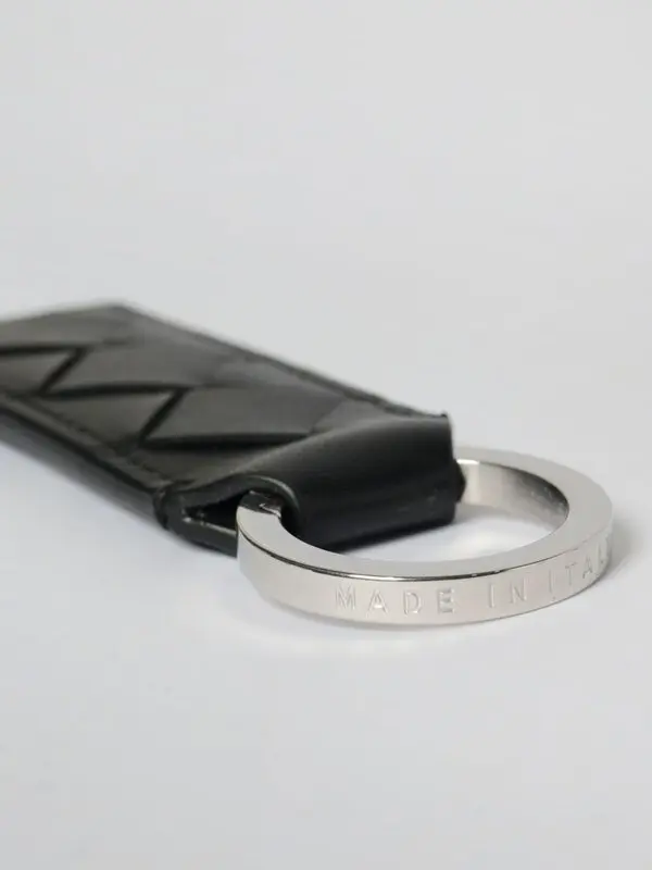 Bottega Veneta Woven Leather And Brass Keychain