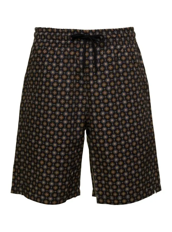 A.p.c. Vincento' Bermuda Shorts With All-over Print In Cotton - Multicolor