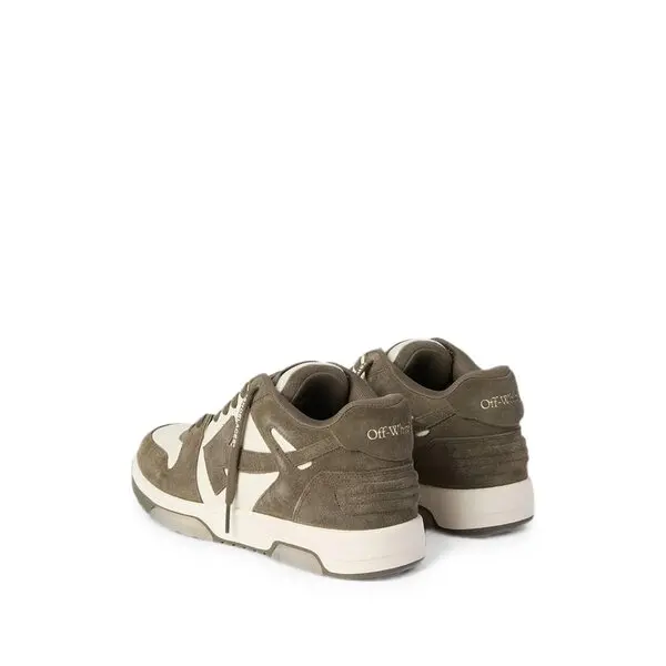 Off-White Paneled Low-top Sneakers - Green