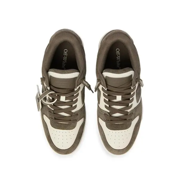 Off-White Paneled Low-top Sneakers - Green