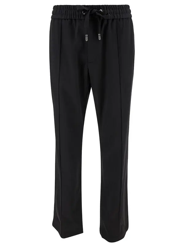 Dolce & Gabbana Black Sweatpants With Drawstring In Wool Blend