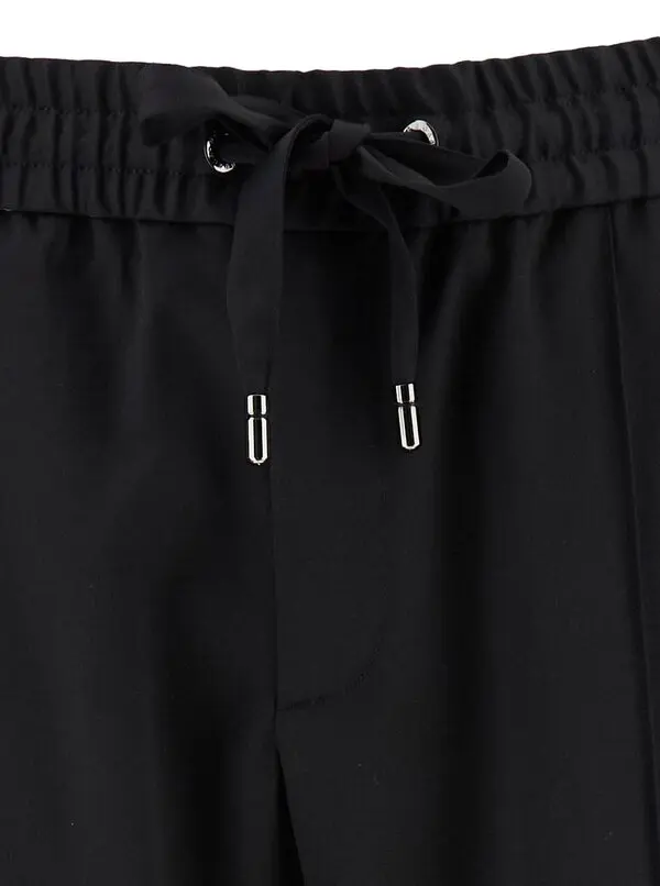 Dolce & Gabbana Black Sweatpants With Drawstring In Wool Blend