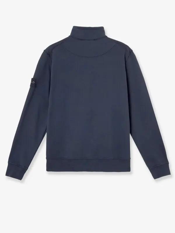 Stone Island Cotton Sweatshirt With Side Logo Patch - Multicolor