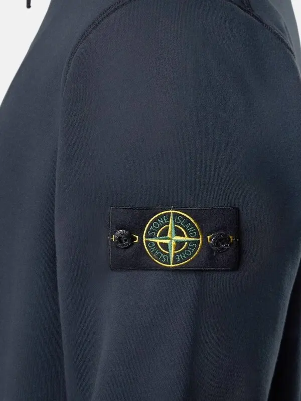 Stone Island Cotton Sweatshirt With Side Logo Patch - Multicolor
