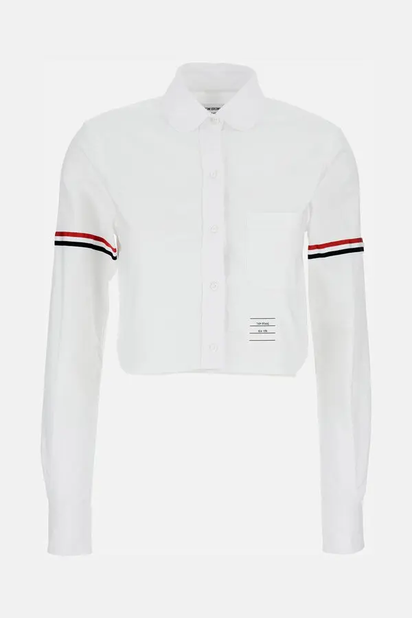 Thom Browne Classic Cropped Round Collar Shirt