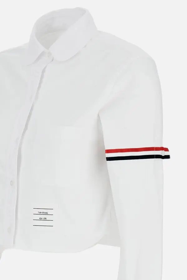 Thom Browne Classic Cropped Round Collar Shirt