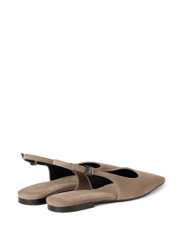 Brunello Cucinelli Leather Slingback Ballets
