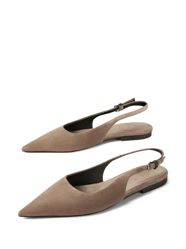 Brunello Cucinelli Leather Slingback Ballets