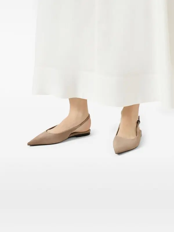 Brunello Cucinelli Leather Slingback Ballets