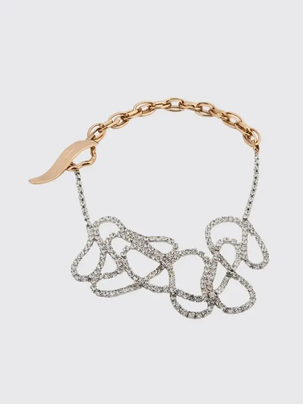 Max Mara Metal Necklace With Crystals