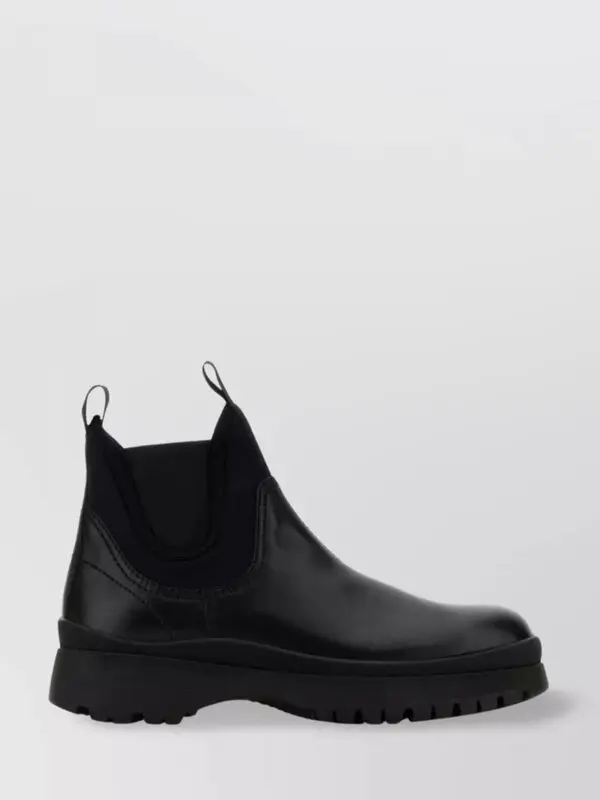 Prada Leather Chelsea Boot - Black