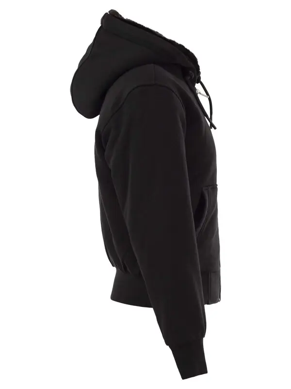 Moose Knuckles Faux Fur Lined Hoodie - Black