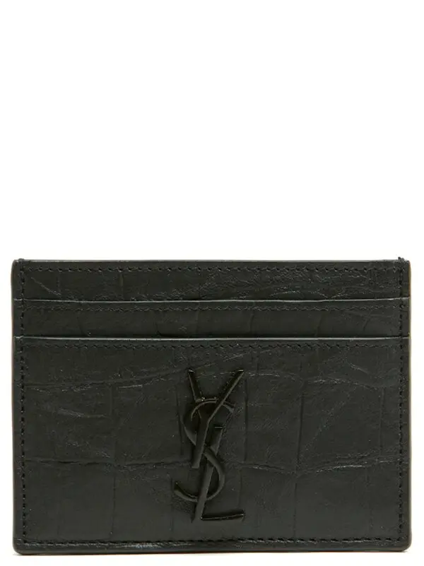 Saint Laurent Cassandre' Card Holder - Black