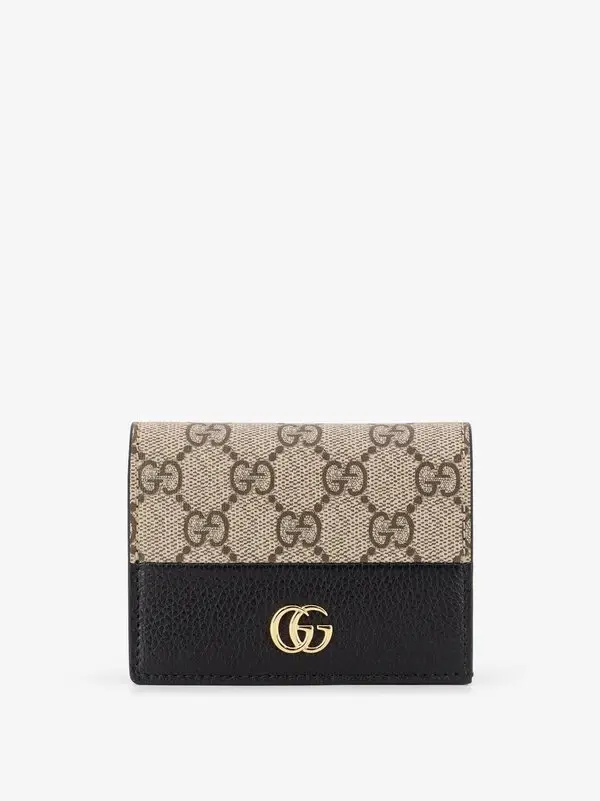 Gucci Mini Leather Wallet And Gg Supreme Fabric - Multicolor