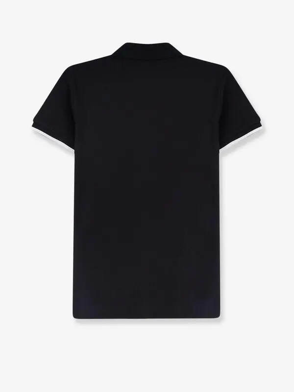 Moncler Cotton Polo Shirt With Logo Patch