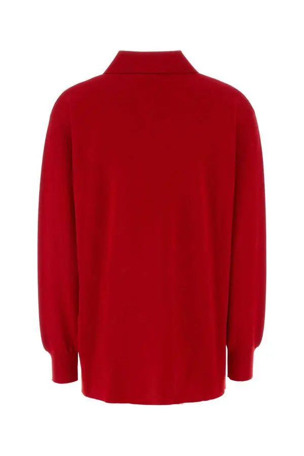 Loewe Red Stretch Cashmere Blend Polo Shirt