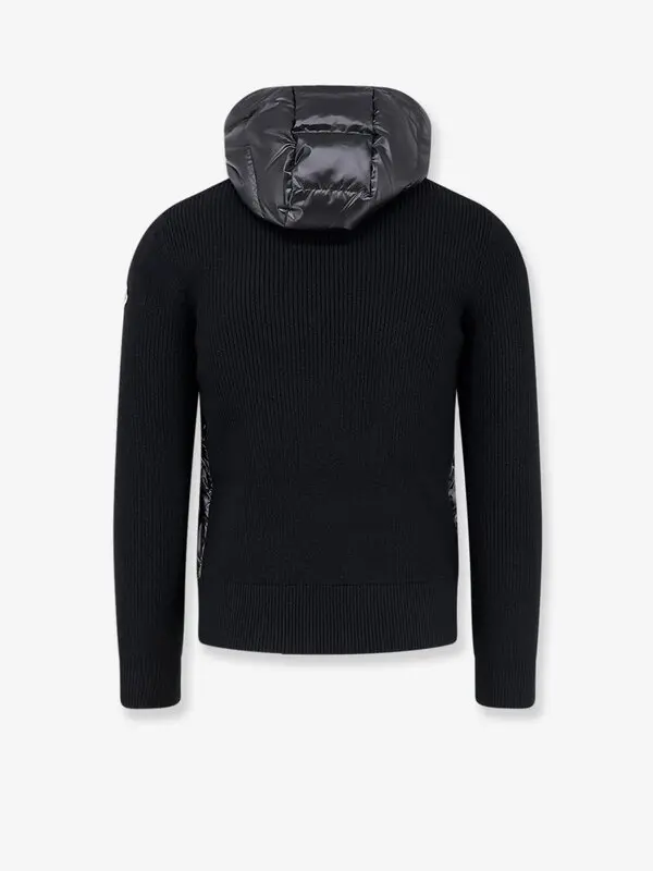 Moncler Down Jacket With Virgin Wool Inserts