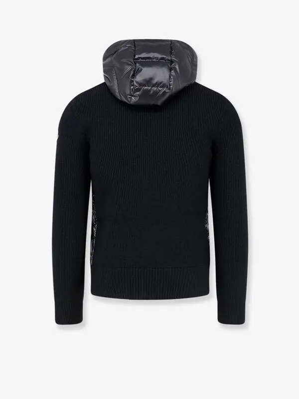 Moncler Down Jacket With Virgin Wool Inserts - Multicolor