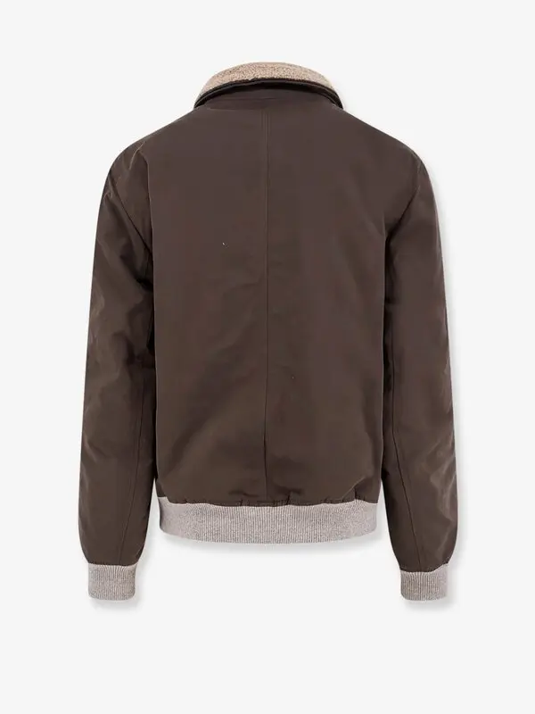 Brunello Cucinelli Cotton Blend Jacket With Fur Collar