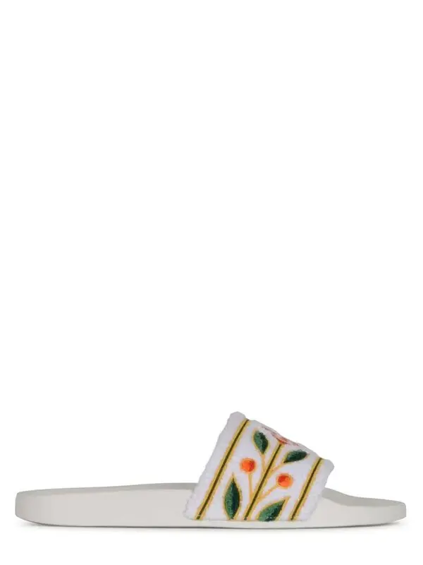 Casablanca Embroidered Sandals - White