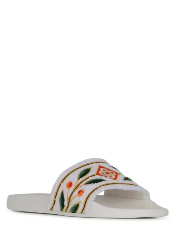 Casablanca Embroidered Sandals - White
