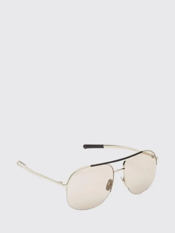 Gucci Pilot Style Metal Sunglasses With Double Bridge - Gold