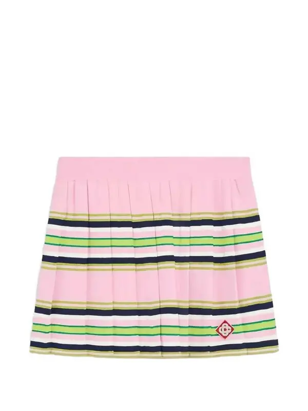 Casablanca Pleated Mini Skirt With Striped Pattern - Multicolor