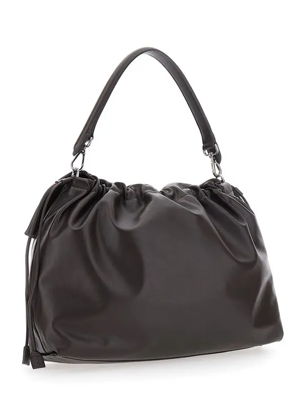 Fendi Large Leather Shoulder Bag With Ff Closure - Multicolor