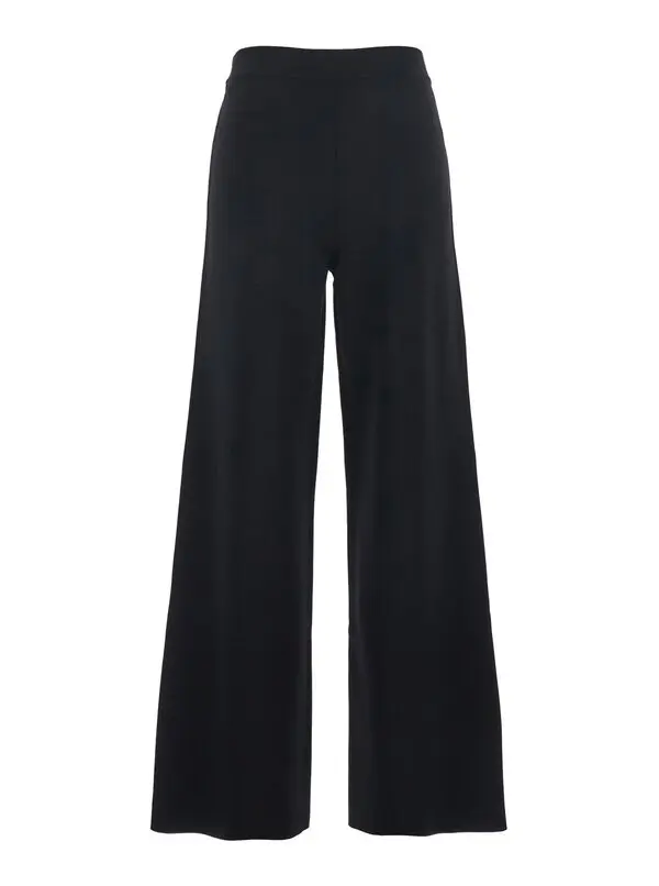P.a.r.o.s.h Viscose Blend Wide Leg Pants - Black