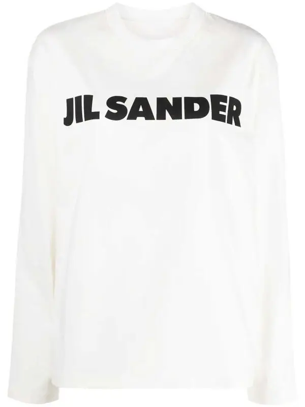 JIL SANDER Cotton Sweatshirt With Logo Print - White