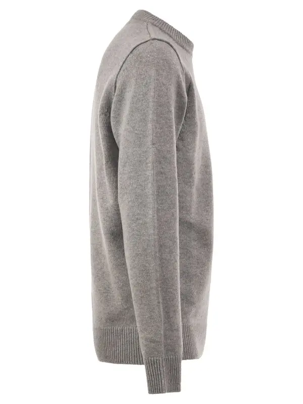 Stone Island Crew-neck Jumper With Reverse Stitch Details
