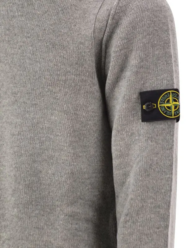 Stone Island Crew-neck Jumper With Reverse Stitch Details