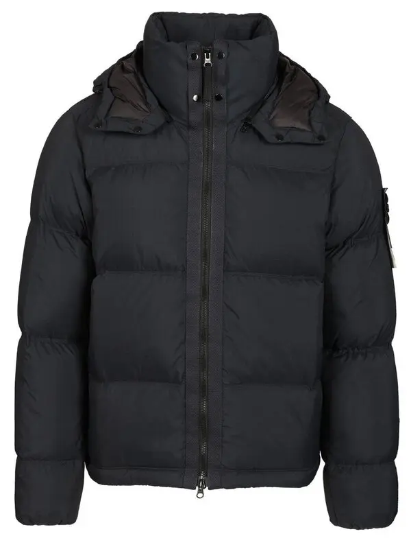 Stone Island Down Jacket In 6.6 Ripstop Nylon Cordura - Blue