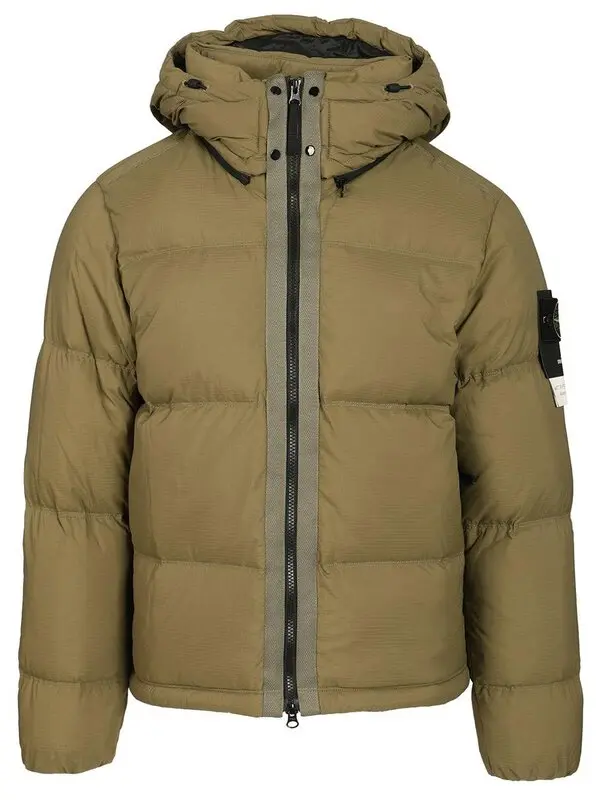 Stone Island Down Jacket In 6.6 Ripstop Nylon Cordura - Green