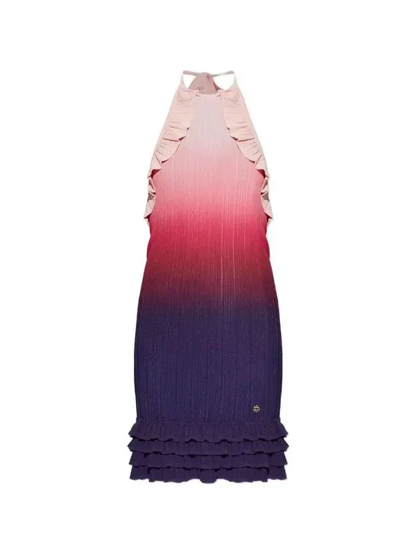 Casablanca High-neck Mini Dress With Ruffles - Multicolor