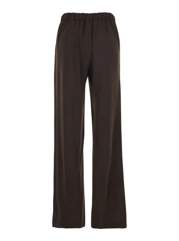 P.a.r.o.s.h Wide Leg Pants With Elastic Waist For - Brown