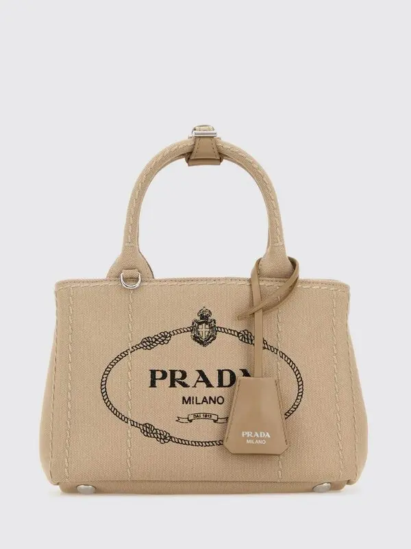 Prada Mini Jardinii¨re Canvas Bag With Printed Logo - Multicolor