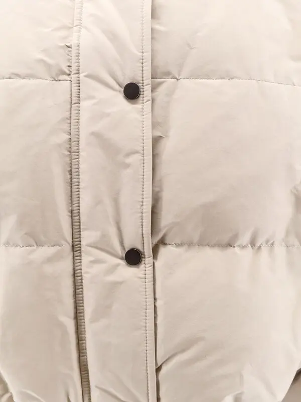 Brunello Cucinelli Down Jacket With Shearling Collar - Multicolor