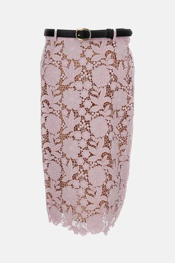 SELF-PORTRAIT Lace Midi Skirt - Multicolor