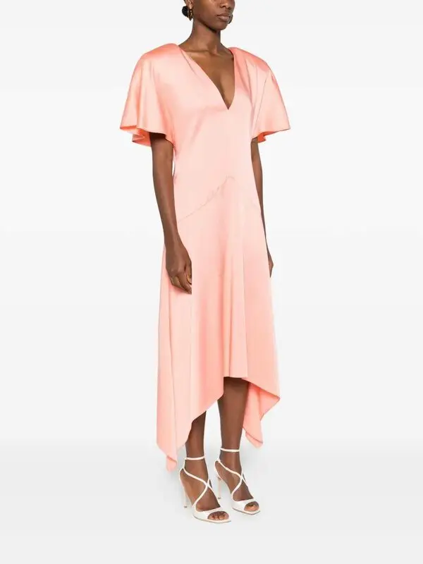 Stella McCartney Asymmetrical V-neck Midi Dress