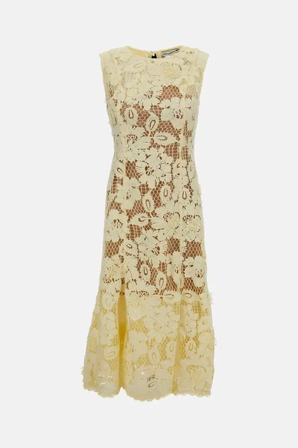 SELF-PORTRAIT Crochet Lace Midi Dress - Multicolor
