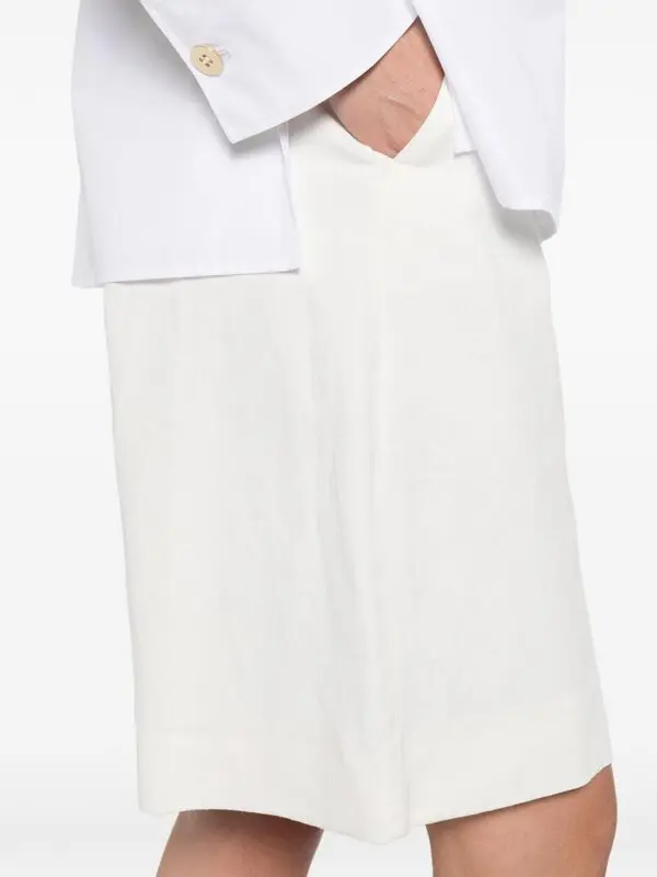 Max Mara Cotton And Linen Blend Shorts - Multicolor