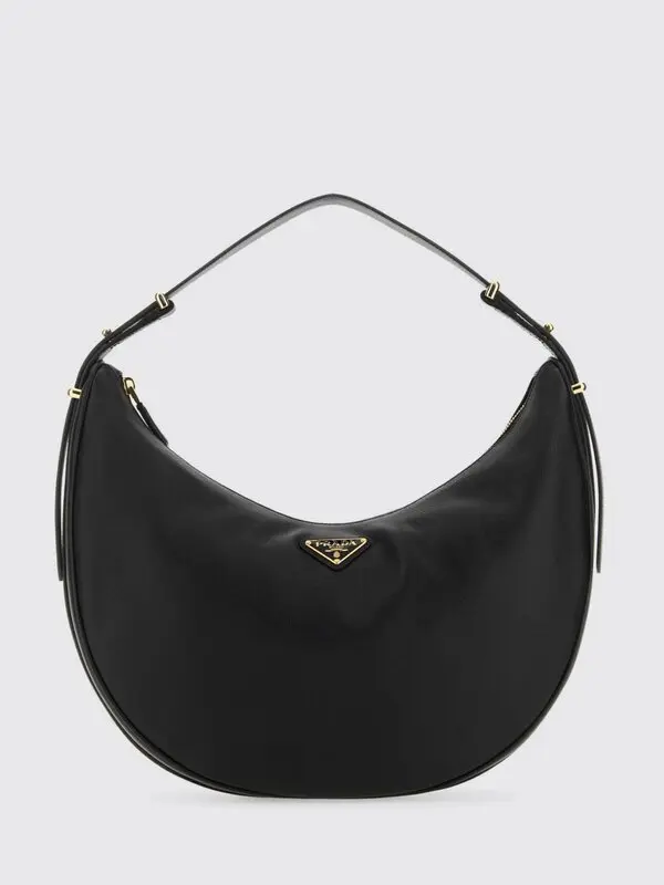 Prada Leather Hobo Bag - Black