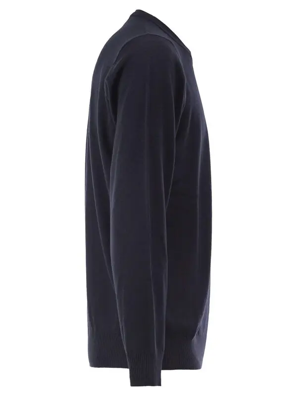 Stone Island Round-neck Jumper With Embossed Stitching - Blue